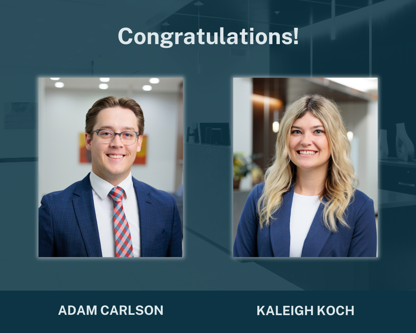 Adam Carlson and Kaleigh Koch join Crary Huff Law Firm - Crary Huff Law ...